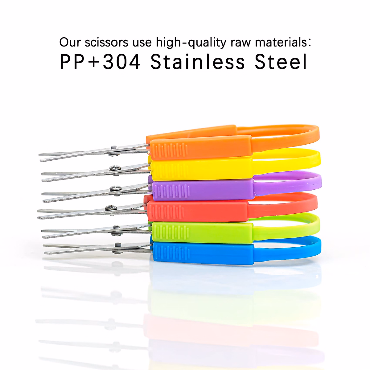 3-Pack Mini Loop Scissors Muitiple Colors Easy-Opening Squeeze Handles Grip Scissors Self-Opening Adaptive Design for Special Needs LDW06211 Blue