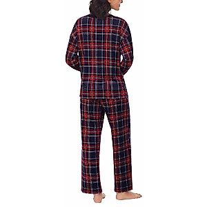 Nautica Womens Pajamas - Cozy Silky Fleece - 2 Piece Long Sleeve Winter Sleepwear Set for Women, Celebrate Plaid, XX-Large