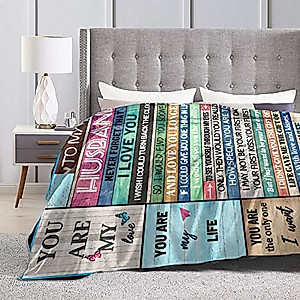 to My Husband Throw Blanket Super Soft Flannel Air Conditioner Blanket Warm Blanket Applicable All Season for Bed Couch Living Room(60"x50")
