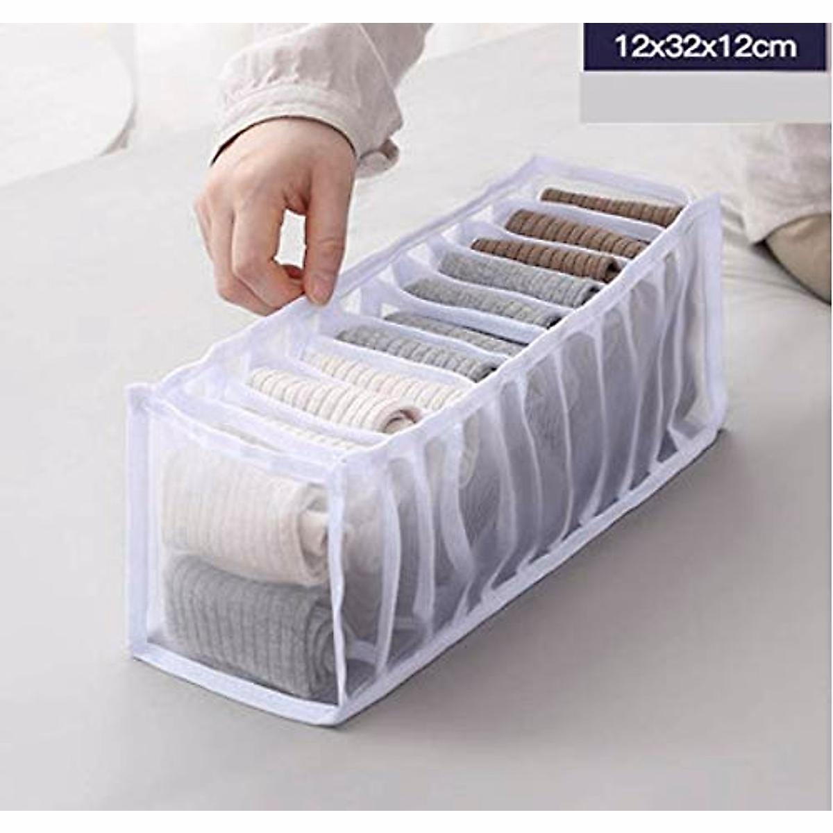 BADASS SHARKS Underwear Organizer 3 Set Foldable Bra Underwear Organizer Drawer Divider Storage Organizer for Underwear Socks Ties Bras Women Underwear Storage Compartment Box