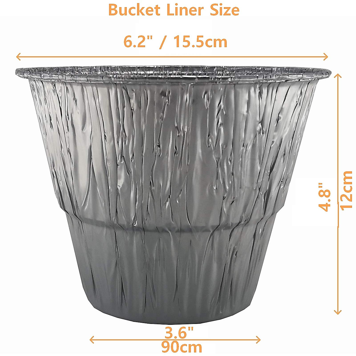Drip Tray Grease Bucket & Liners for Camp Chef, Treager，Pit boss etc Pullet Grill (1 Bucket +12 Liners)