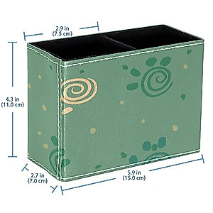 Pencil Pen Holder Cup, Stationery Organizer Holder Makeup Brush Storage Organizer, Modern Design Desktop Desk Accessories for School Office Home Supplies - Light Green Pattern