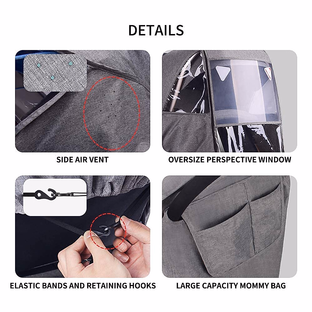 Blahoo Stroller Rain Cover Universal,Windproof Waterproof,Breathable Warm Shield. Baby Travel Weather Shield.