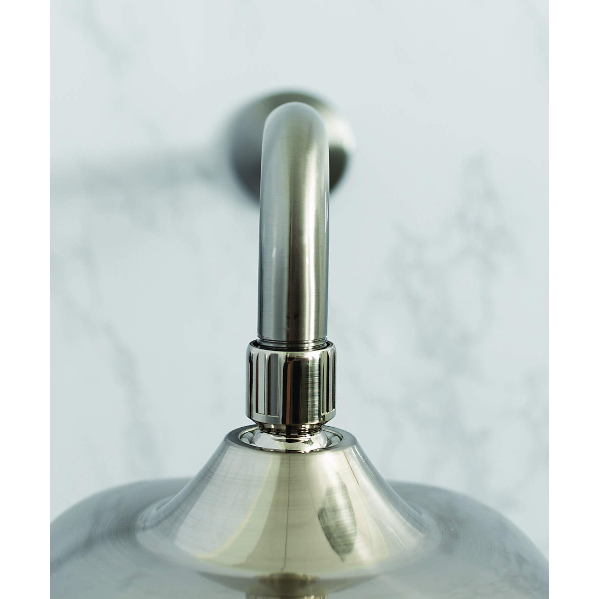 LDR Industries L-Shaped Shower Arm Extension, 12-Inch Length, Great for Rainfall and Adjustable Showerheads, Brushed Nickel Finish