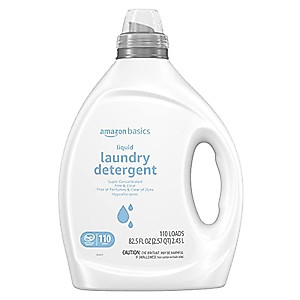 Amazon Basics Concentrated Liquid Laundry Detergent, Free & Clear, 110 loads, 82.5 Fl Oz (Previously Solimo)