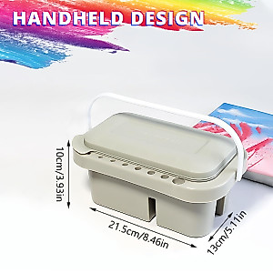 ZLY Paint Brush Cleaner,Paint Brush Basin with 10 PCS Paint Brushes,Paint Brush Holder and Organizers with Palette for Acrylic, for Watercolor and Water Based Paints (Gery)
