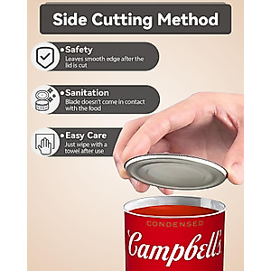 Electric Can Opener for kitchen, Battery Powered Can Opener with Smooth Edge, Small Portable One Touch Automatic Can Opener with Stainless Steel Blade for Camping, Gifts for Seniors with Arthritis