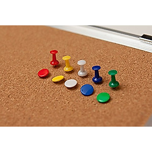 Combination Whiteboard Bulletin Board Set - 24 x 18" Dry Erase/Cork Board with 1 Magnetic Dry Eraser, 4 Markers, 4 Magnets and 10 Thumb Tacks - Small Combo Tack White Board for Home Office Desk