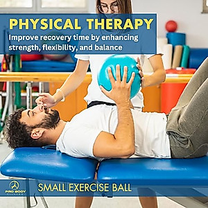 ProBody Pilates Ball Small Exercise Ball, 9 Inch Barre Ball, Mini Soft Yoga Ball, Workout Ball for Stability, Barre, Ab, Core, Physio and Physical Therapy Ball at Home Gym & Office (Aqua)
