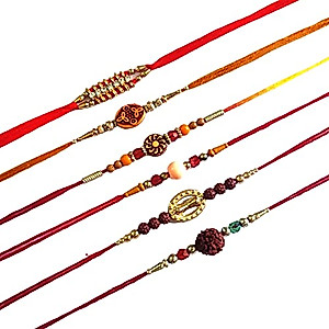 Set of 6 Rakhi for Brother, Rakhi Bracelet Thread Raksha Bandhan Rakhi Gift, Rakhi for family Raksha Bandhan Festival Wrist bands for loving Sibling, Brother Sister & Father