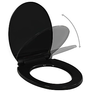 CUMYZO Soft-Close Toilet Seat with Quick-Release Design Black Black (1.39KG/3.058LB) Plumbing Fixture Hardware & Parts-Toilet & Bidet Accessories-Toilet & Bidet Seats-
