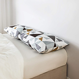 SUSYBAO 100% Cotton Pillowcases Queen Size Set of 2 Gray Triangle Geometric Print Bed Pillow Covers Envelope Closure End Pillow Protectors Hotel Quality Soft Durable Easy Care, 20 in x 26 in