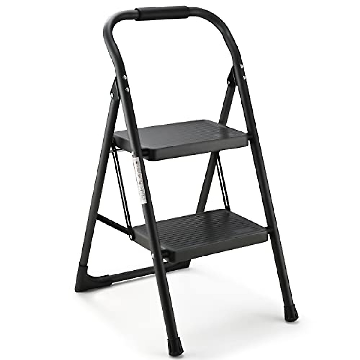 ASPERLAD Step Ladder Folding 2 Step Stool Adult with Wide & Anti-Slip Pedals Ergonomic Portable Steel Ladders for Household, Kitchen, Office 330LB