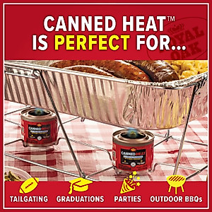 Royal Oak Canned Heat 12 Pack 6 Hour Fuel, Easy Open, Resealable, Non-Drip, for Food, Chafing Dishes, Buffet Burners, Parties, Weddings, BBQs, Small, Red