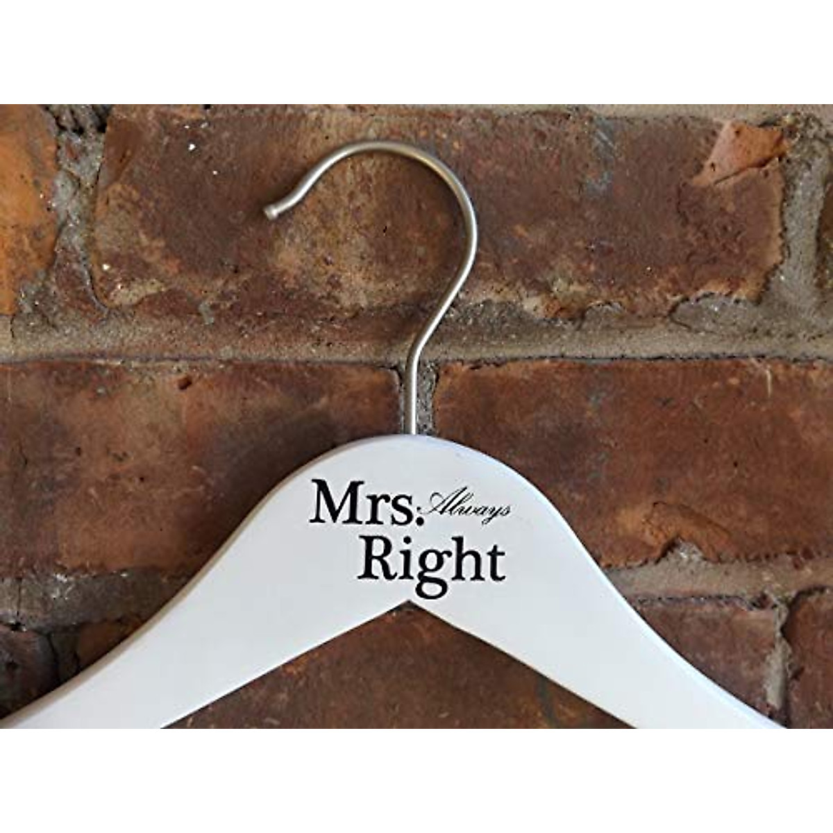 NAHANCO MRSAR20117 Bridal Hanger Set, Wooden Hangers Imprinted with Mr. Right and Mrs. Always Right, 17” (2 Piece Set)