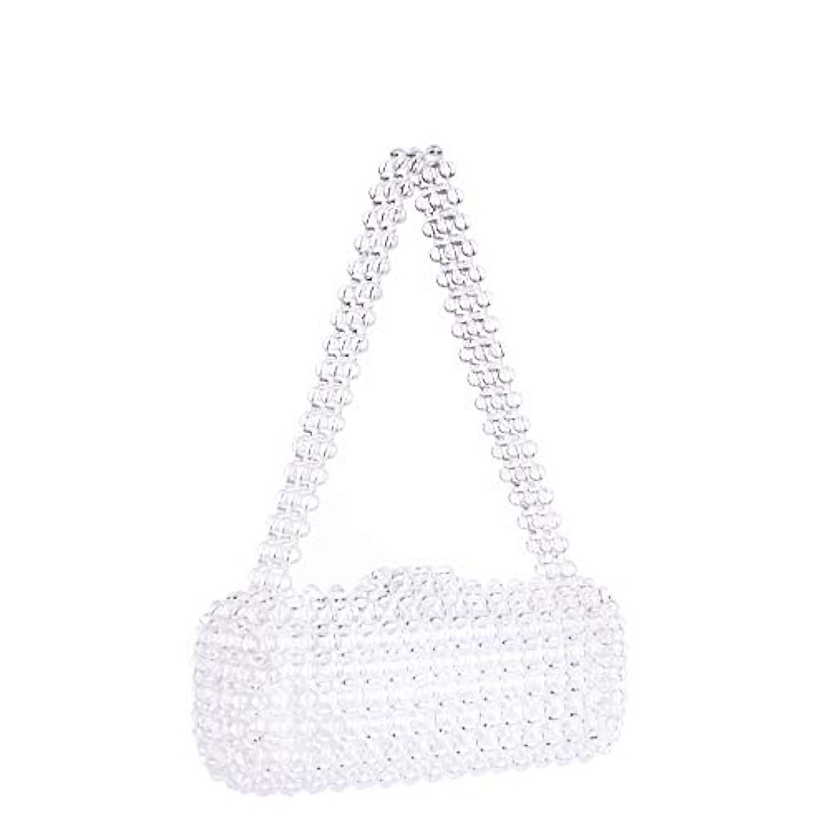 YUSHINY Women Candy Color Beaded Acrylic Handbag Evening Handmade Bags for Wedding Party (Clear)