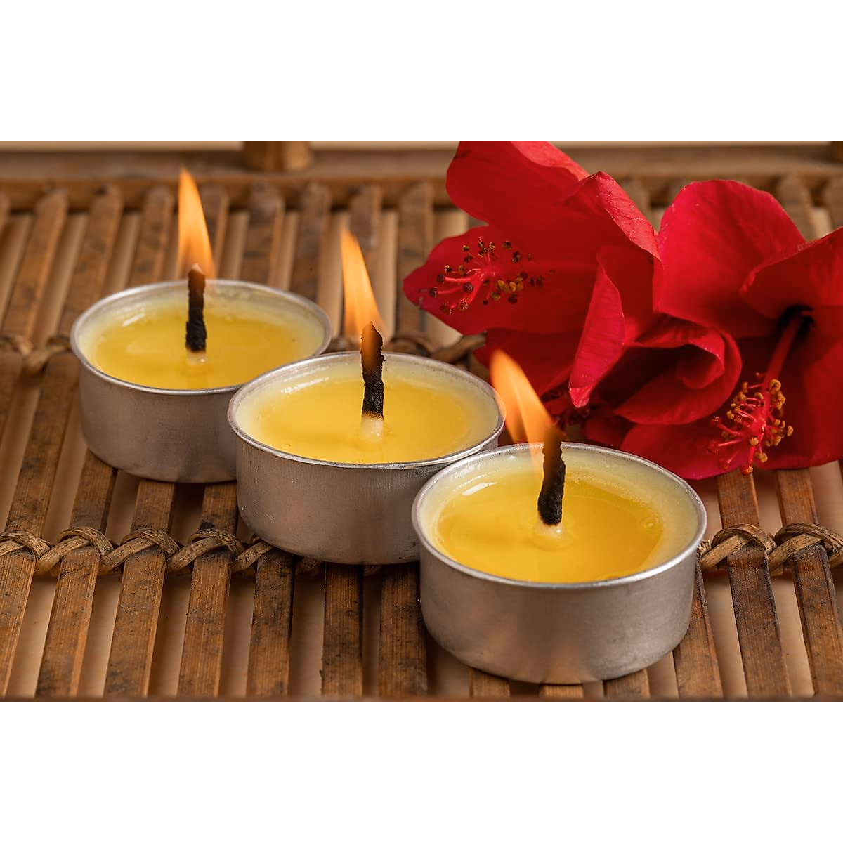 Swaha Ghee Tea-Lights, 12 pcs, 1.5 Hour Burning time for Puja, Yoga & Meditation