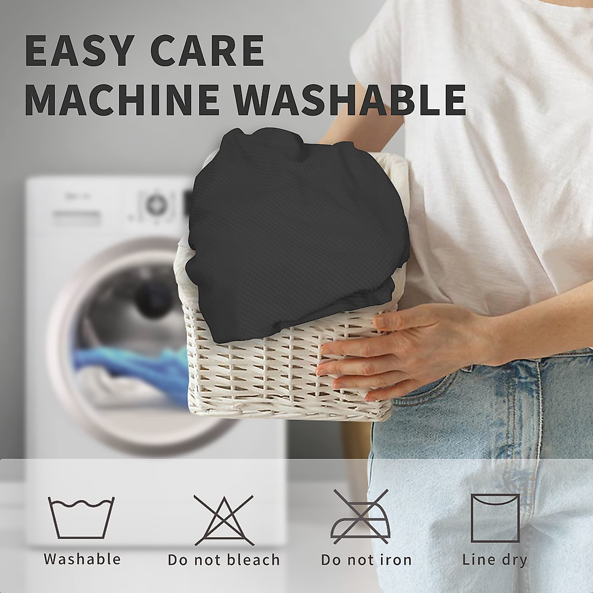 Easy-Going 100% Dual Waterproof Recliner Loveseat Cover, 6-Pieces Stretch Relining Sofa Cover with Pocket, Jacquard 2 Seat Sofa Slipcover Leakproof Washable (Loveseat, Dark Gray)