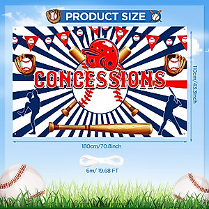 Baseball Party Decorations Banner Baseball Concessions Banner Baseball Party Supplies Large Sports Themed Birthday Backdrop for Boys Kids Teens Baseball Birthday Holiday Party Favor