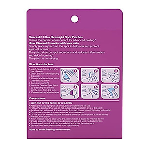 Clearasil Overnight Spot Patches, Advanced Healing Hydrocolloid Acne Pimple Treatment, Blemish Spot Stickers for Face, 18 count