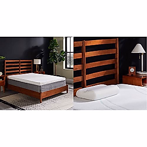 Tempur-Pedic TEMPUR Supreme 3-Inch Mattress Topper, Medium Firm, Queen, White & TEMPUR-Ergo Neck Pillow Firm Support, Medium Profile, White