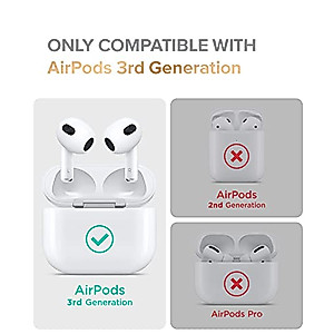 MOBOSI for AirPods 3rd Generation Case, Cool AirPods 3 Case with Keychain Silicone Shockproof Anti-Slip Protective Cover for Men Women, Rugged AirPod Case for 3 Generation (2021), Black