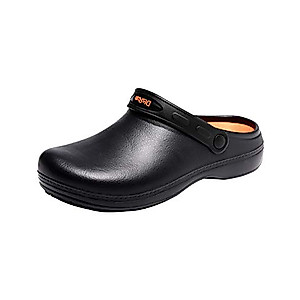 Disrun Non Slip Chef Shoes Oil Resistant Kitchen Work Shoes for Men (Numeric_10) Black