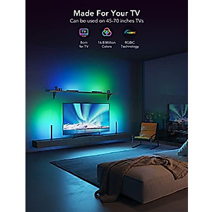 Govee RGBIC TV Light Bars, 15 Inches WiFi TV Backlight with Double Light Beads, Smart Light Bars with Multiple Placement Options Suitable for 45-70 inch TVs, Work with Alexa and Google Assistant
