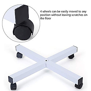 Ejoyous Magnifying Floor Lamp, 5X Glass Lens LED Magnifier Facial Light Rolling Floor Standing Salon Beauty Skincare Tattoo Manicure Equipement with Adjustable Gooseneck - White