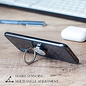 [2 Packs] Featured CD Textures Cell Phone Ring Holder Stand, 360 Degree Rotation Finger Ring Kickstand with Polished Metal Phone Grip for Magnetic Car Mount, Smartphone Accessories