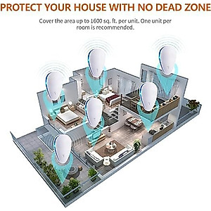 Ten KiKi Ultrasonic Pest Control Repeller, Plug-in Ultrasonic Pest Control Repellent for Mouse, Bug, Rodent, Insects, Cockroach, Mice, Spider, Ant, Mosquito& Rats Indoor Use Repeller 6 Packs