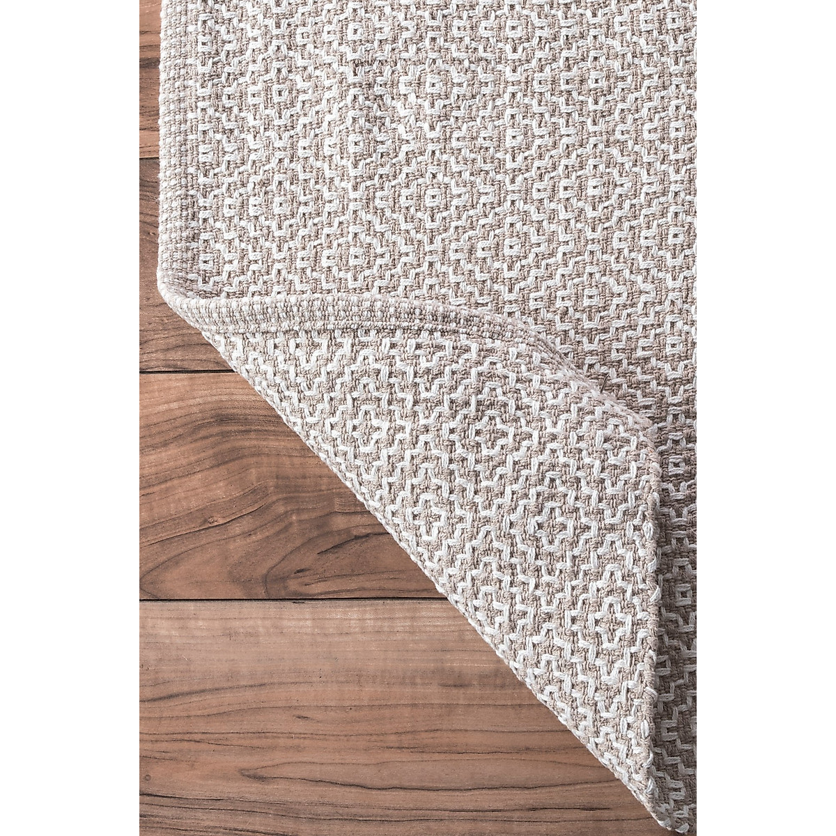 nuLOOM Lorretta Geometric Cotton Area Rug, 10x14, Taupe