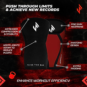 JerkFit Knee Compression Sleeve (Pair) - 5mm Thick Neoprene Knee Sleeve for Men and Women - Reversible Compression Knee Sleeves for Training, Weightlifting, Wrestling, Squats & Gym Use (Small)