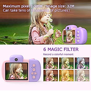 ZaoFePu Kids Camera Toy for Girls&Boys, 2.4inch HD Digital Video Cameras for Toddler, Christmas Birthday Gifts for Age 3-12 Year Old Gift, Share Photos and Videos with 32GB SD Card (Purple)