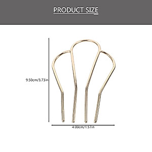 BESTOYARD 2pcs U Shaped Hair Fork Side Fork Style Hairpin 4 Prong Hair Updo Bun Hairpin Sticks Alloy Hair Clips Grips Hair Styling Accessories for Women Girls