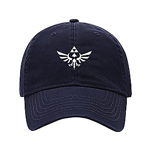 L8502-LXYB Men's Baseball Caps Zelda Triumphant Printed Washed Cotton Dad Hat Baseball Caps (Navy,7 5/8)