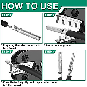 OURU Solar Crimping Tool for 14-10 AWG Solar PV Cable Solar Connectors,Solar Crimper SN-2546B