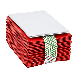 BLUE PANDA 20 Pack Small Red Paper Gift Bags with Handles, White Tissue Paper, and Hanging Tags (8 x 5.5 x 2.5 In)