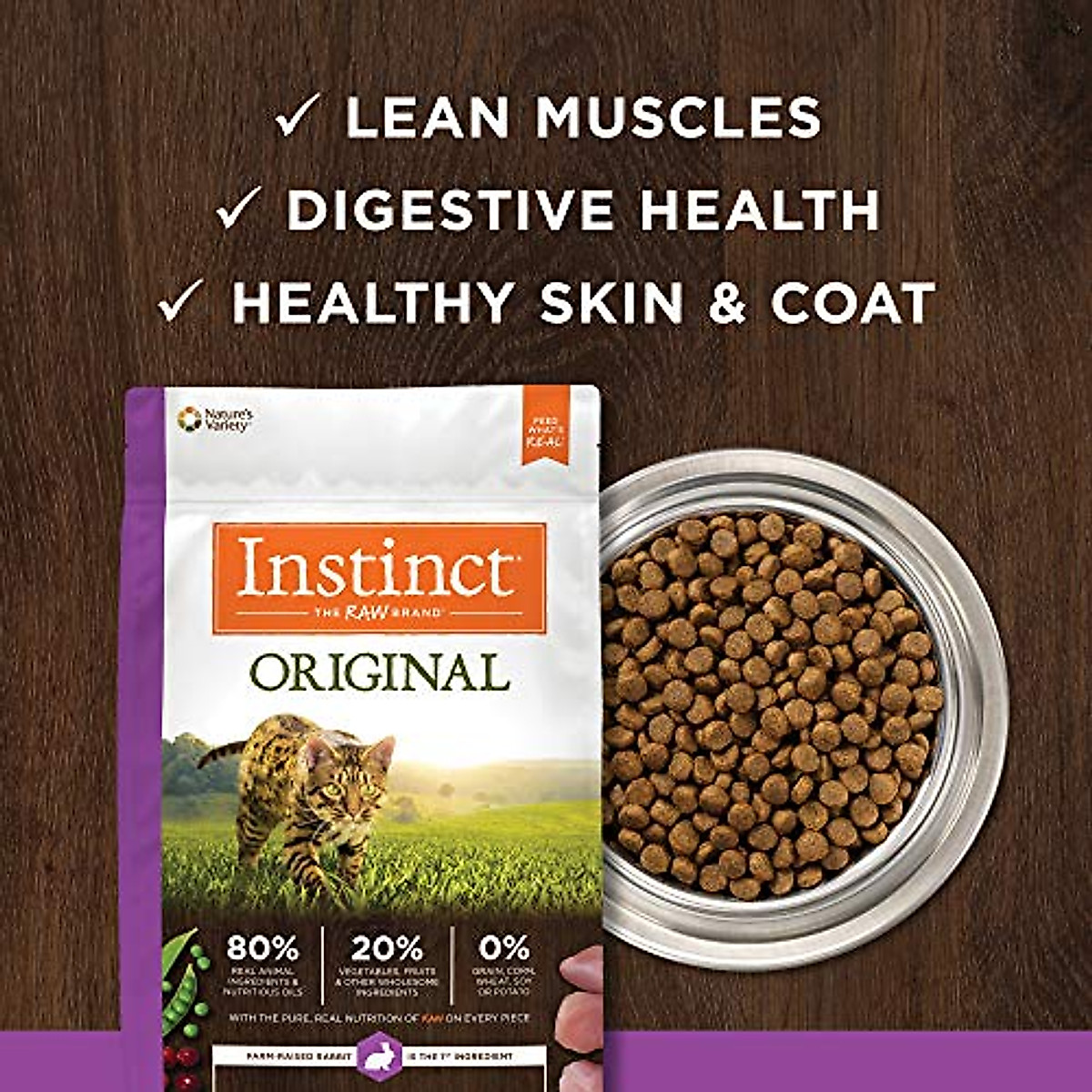 Instinct Original Grain Free Recipe with Real Rabbit Natural Dry Cat Food, 10 lb. Bag