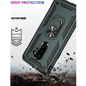 Galaxy S9+ Plus Case,(NOT for Small S9),Military Grade 16ft. Drop Tested Cover with Magnetic Ring Kickstand Compatible with Car Mount Holder,Protective Phone Case for Samsung Galaxy S9 Plus Pine Green