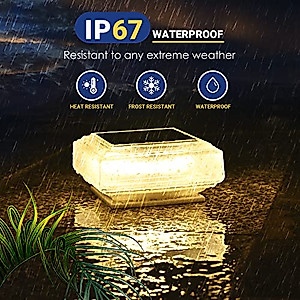 SOLPEX Outdoor Post Cap Lights - 35 Lumens, 30 LED Super Bright, Warm White, 2 Pack for Fence, Deck or Patio