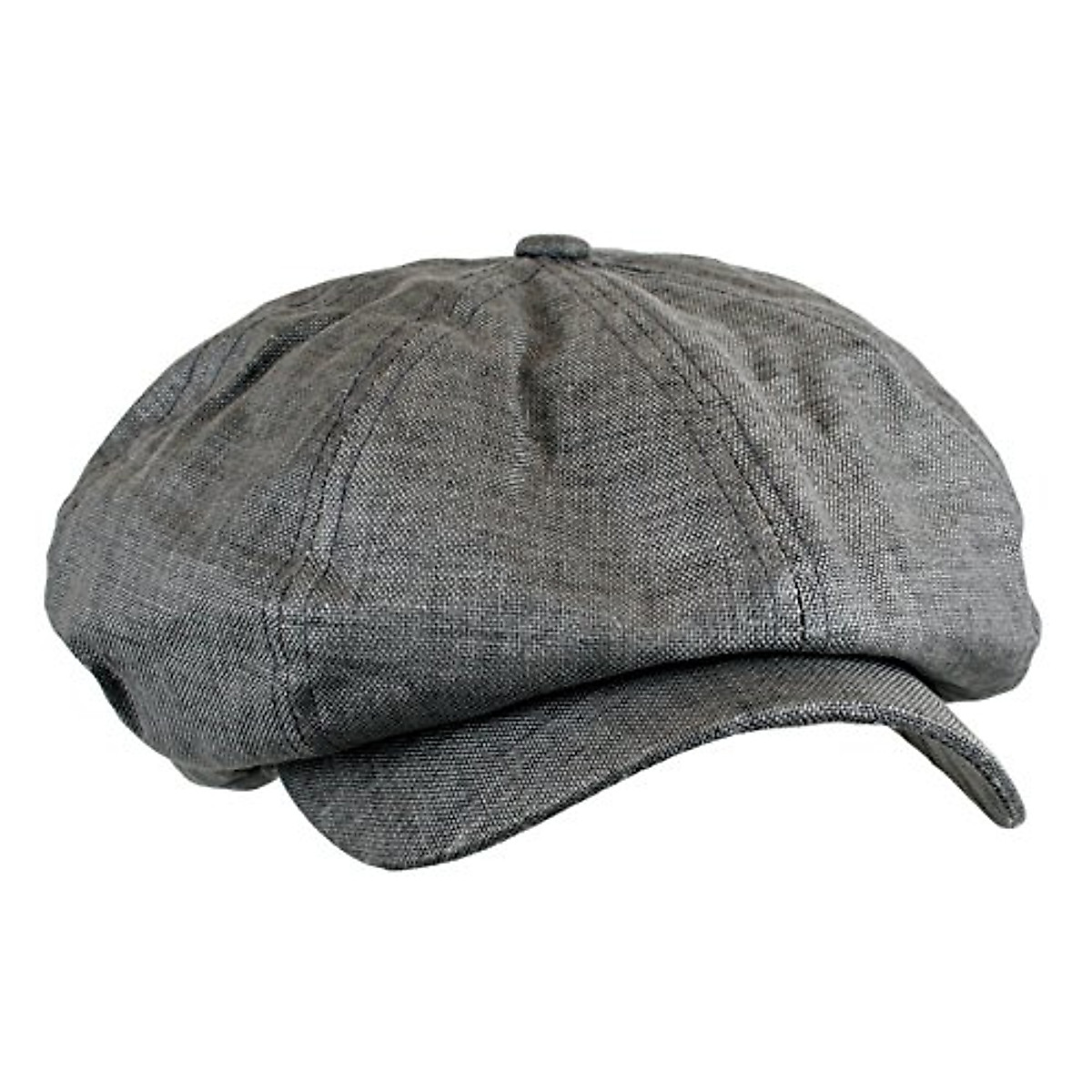 Men's Linen 8 Panel Applejack Gatsby Newsboy Ivy Hat (Grey)