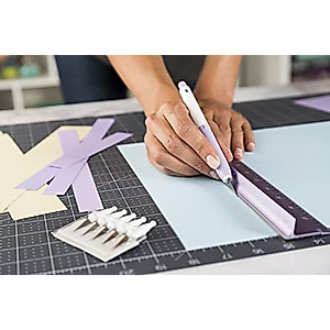 Cricut Metal Ruler - Safety Cutting Ruler for Use with Rotary Cutters, Cricut TrueControl knife, Xacto knife - Great For Quilting, Scrapbooking, Crafting and Paper Cutting - 18", [Lilac]