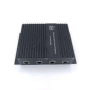 Ethernet 4-Port Gigabit (Non-POE) Surge Protector Kit with 4 CAT 6a Jumper Cables and Ground Wire