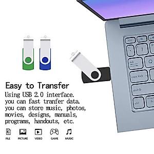 BAIBEST USB 2.0 Flash Drives 32GB Swivel Blank Memory Stick with LED for Data Storage,Thumb Drive,Jump Drive,Black/Blue/Green(3Pack,32G)