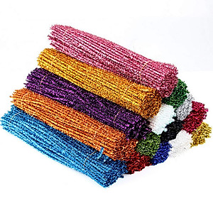 200pcs Glitter Cleaners Cleaners Chenille Stem Christmas Glitter Cleaners for DIY Art Craft Christmas Decoration (Blue)