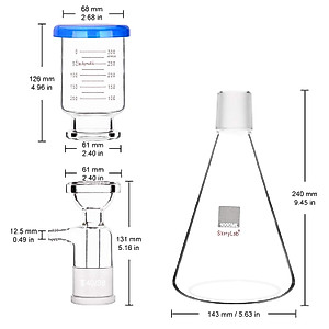 stonylab Borosilicate Glass Filtration Apparatus, Vacuum Filter Kit with 1000ml Filtering Flask