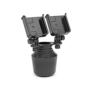WeatherTech CupFone Duo XL - Universal Dual Cell Phone Cup Holder (8ACF12XLD) with Black Plastic Knobs