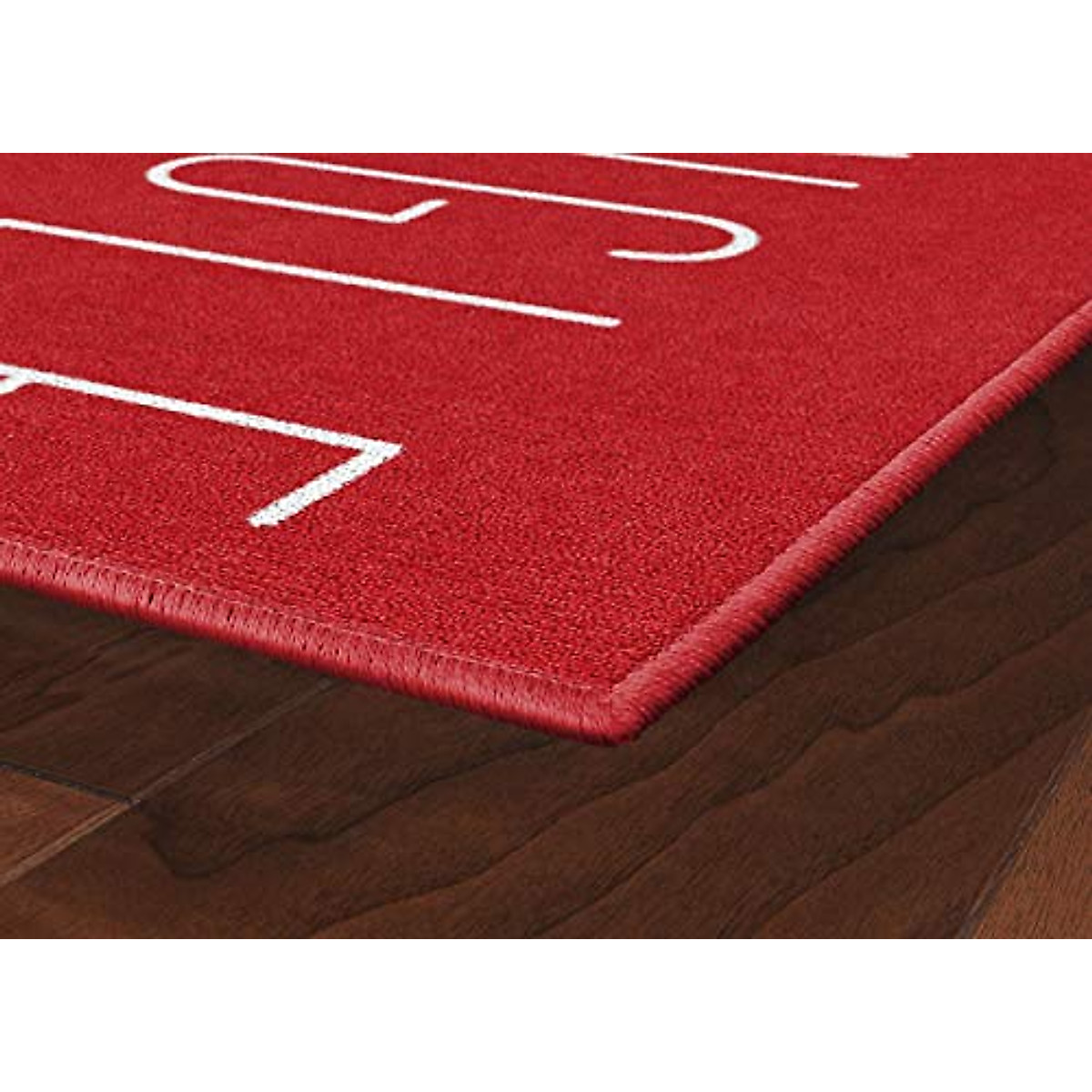 Brumlow MILLS Christmas Jingle Washable Festive Slogan Print Indoor/Outdoor Holiday Area Rug for Living or Bedroom Carpet, Dining Room or Kitchen Rug, 20" x 34", Red