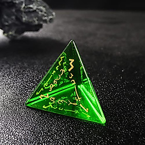 VVFOR Prism Rainbow Glass DND Dice Set Sharp Edge Polyhedral D&D dice for Role Playing Games Table Games D20 D6 D10 D12 D8 (Green Viking)
